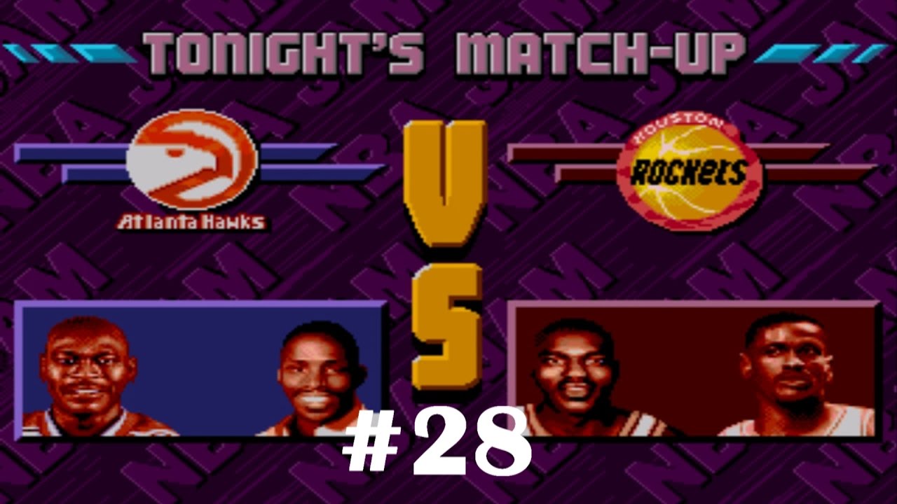 NBA Jam Tournament Edition (Genesis): Co-op #28: Hawks vs Rockets ...