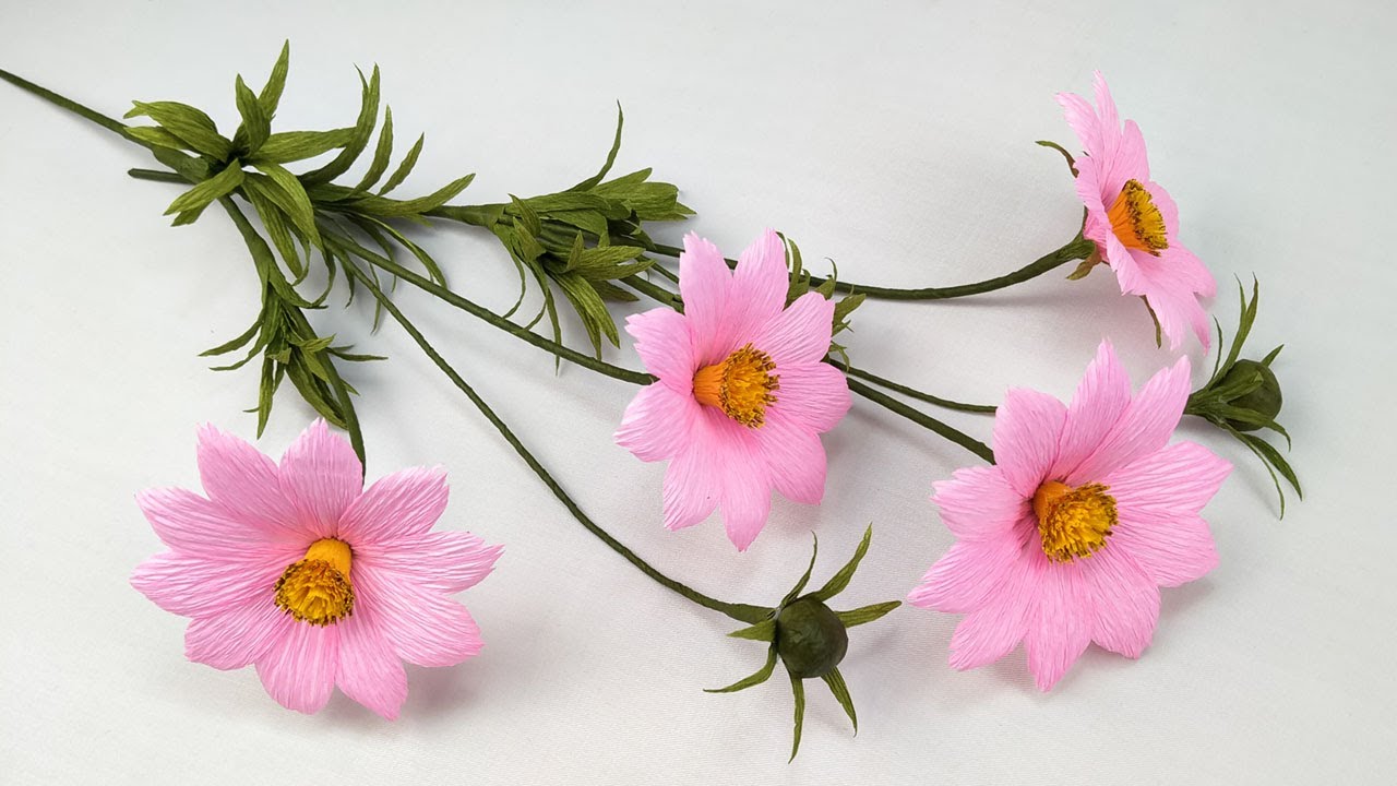 How To Make Cosmos Paper Flower Origami | Bopha Handmande - YouTube