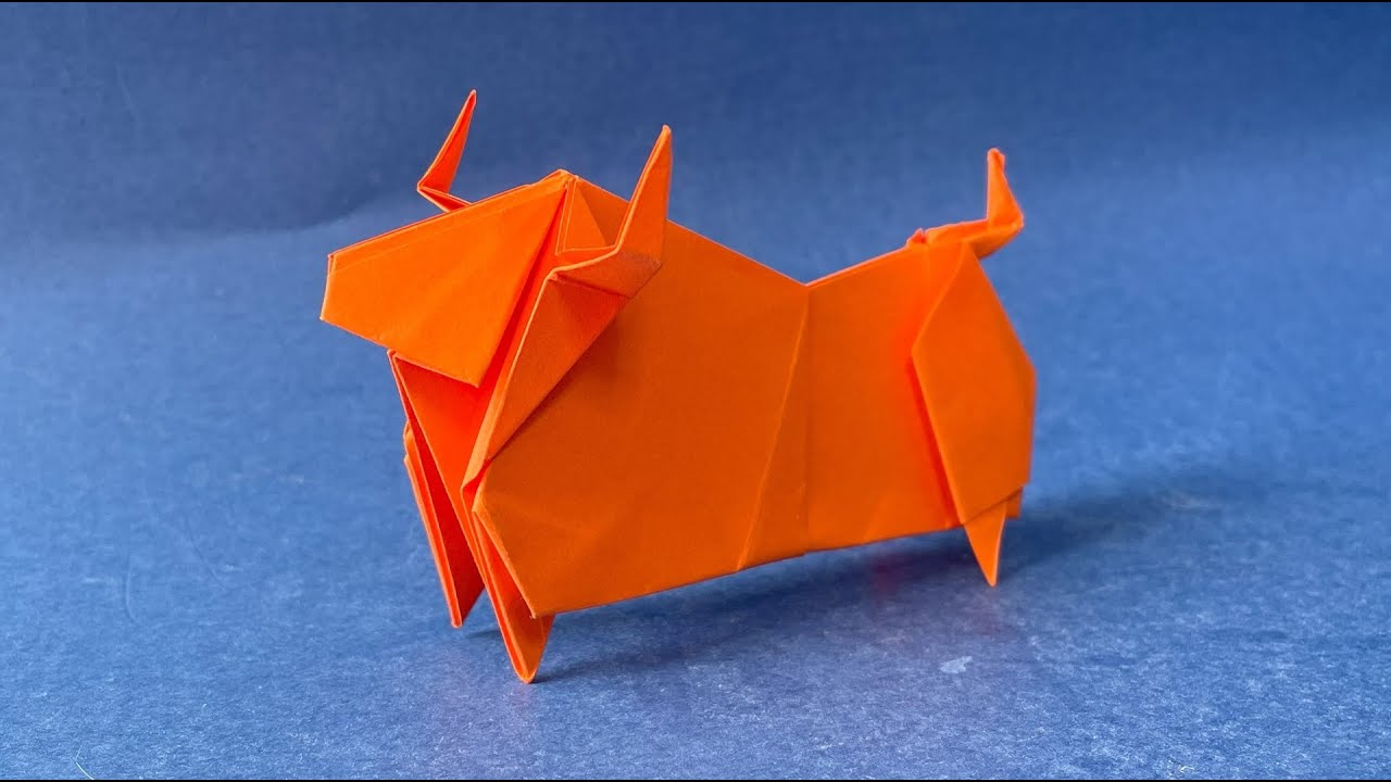 Toro Origami | Come Fare una Toro di Carta | Mucca origami | Animali di ...