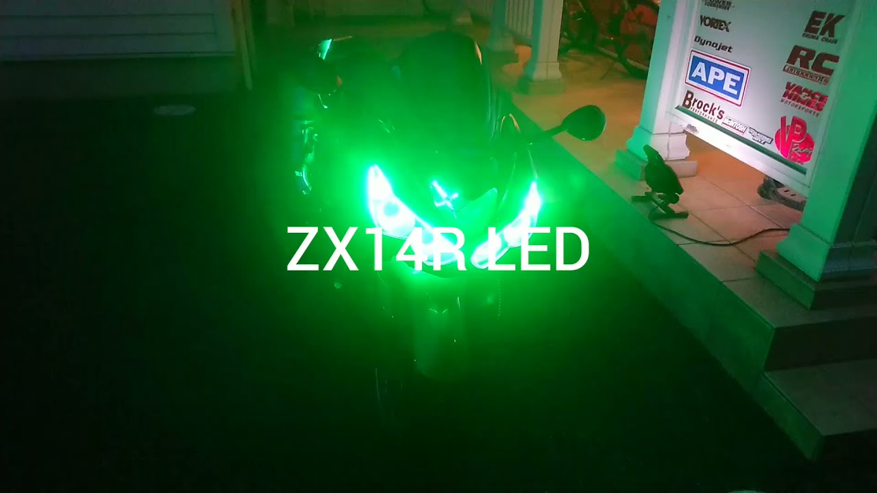 ZX14R LED HALOキット イカリング - YouTube