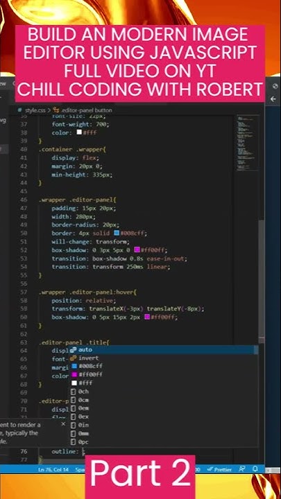 Build An Modern Image Editor Using Javascript PART 2 #programming #javascript #html #css # ...
