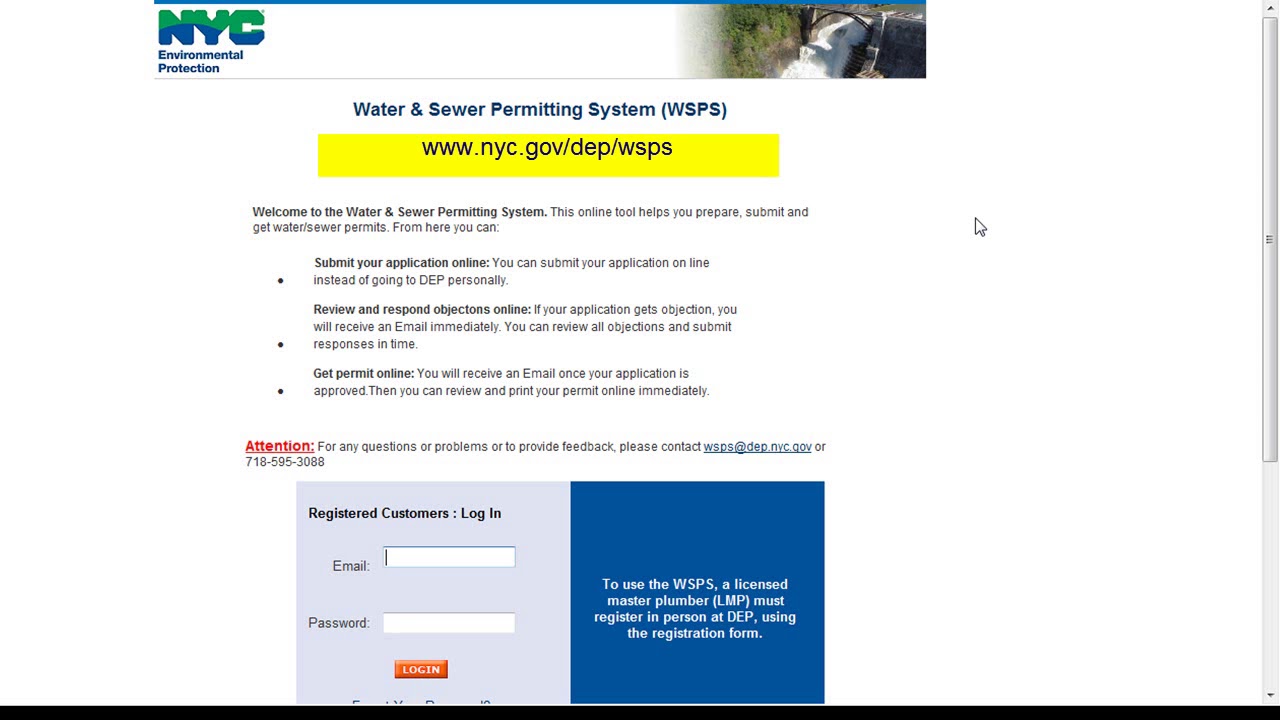 Water and Sewer Permitting System: Logging-In - YouTube