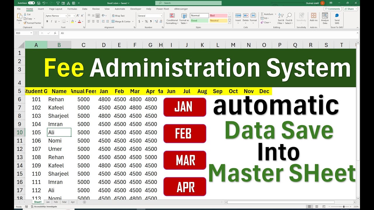 How 🔥 To Create Fee Administration System in Excel - YouTube