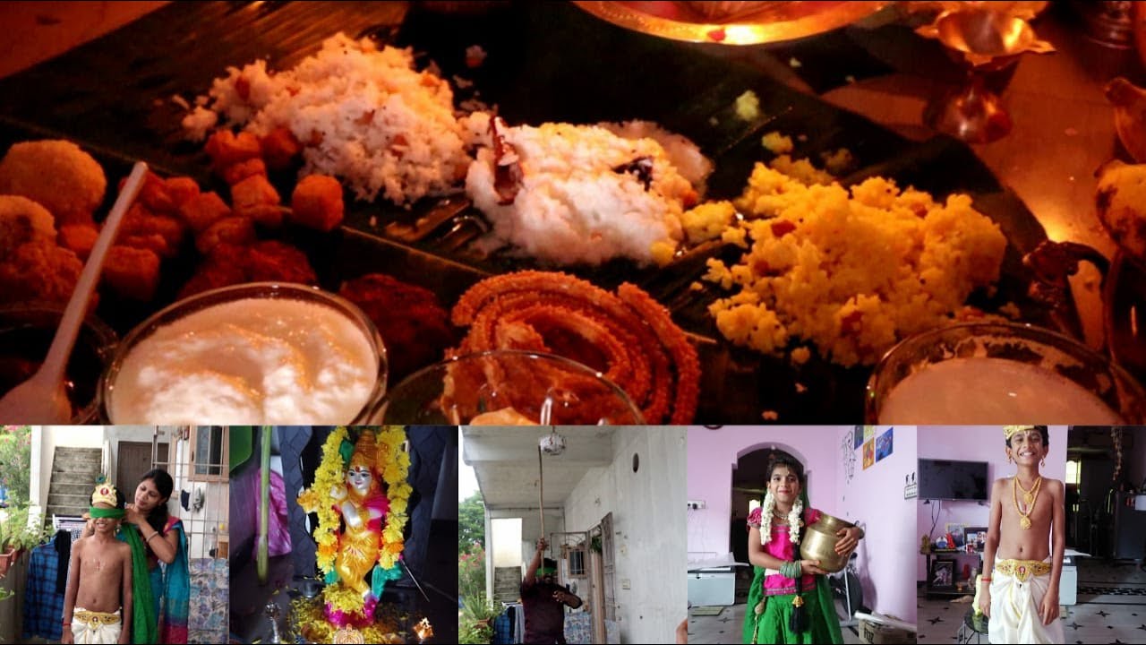 Krishnashtami Celebrations | Uri Adi | Green Gram Laddu | Aval Laddu ...