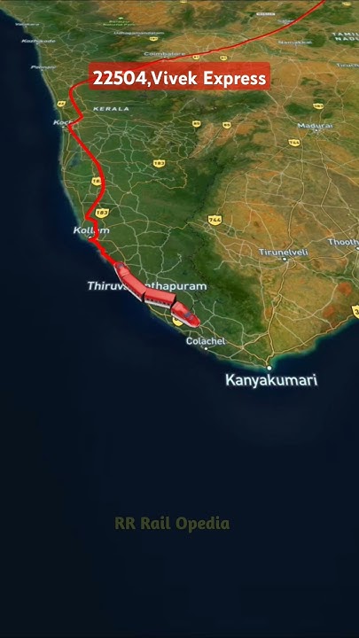 22504 Vivek Express | Dibrugarh-Kanyakumari | India Longest Train Route 🚄#Kanyakumari # ...