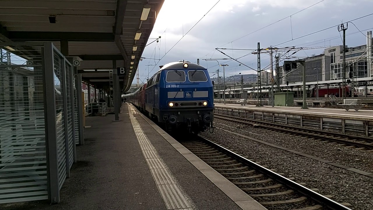 Press Br.218 vor IC 2013 nach Oberstdorf in Stuttgart Hbf - YouTube