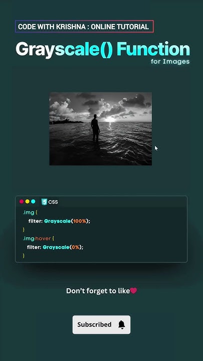 CSS Intersting Topic For Responsive Image / Icons - filter: Grayscale() - YouTube