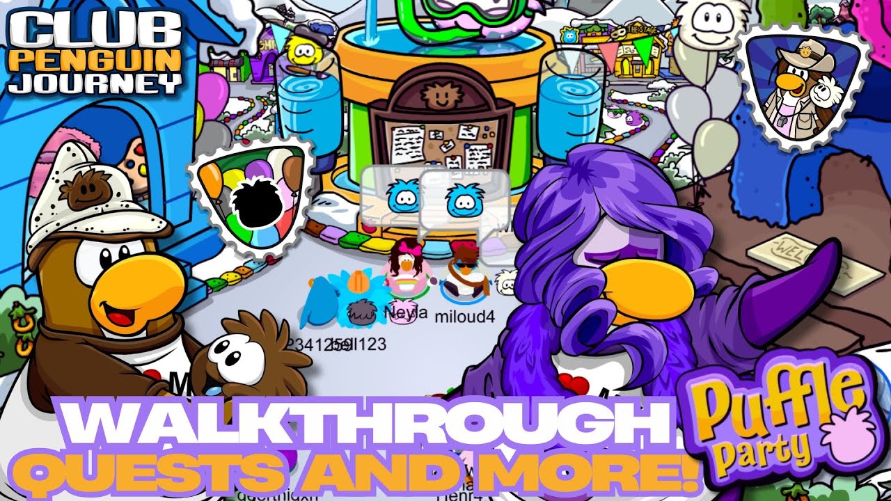 WALKTHROUGH PUFFLE PARTY 2025 🐾 - COMPLETE GUIDE FOR QUESTS AND ITEMS ...
