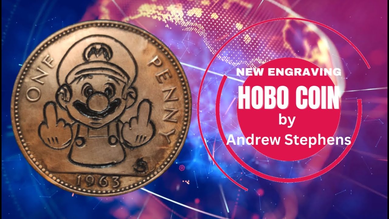 Hand engraved Mario Hobo Nickel by Andrew Stephens - YouTube