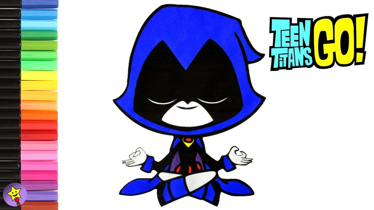 Teen Titans Go! Coloring Book Page Raven Meditating TTG - YouTube