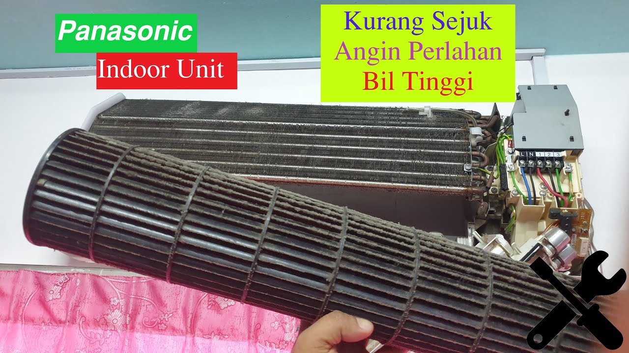 Cuci Indoor Unit Aircond Panasonic Inverter 1HP ( CS-S10SKH-1 ) - YouTube