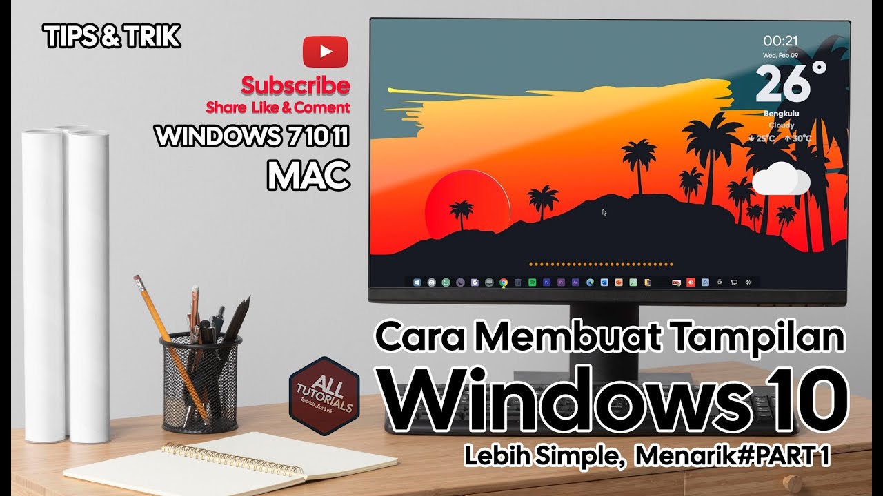 Cara ubah tampilan dekstop laptop/PC menjadi aesthetic di WINDOWS 10 ...