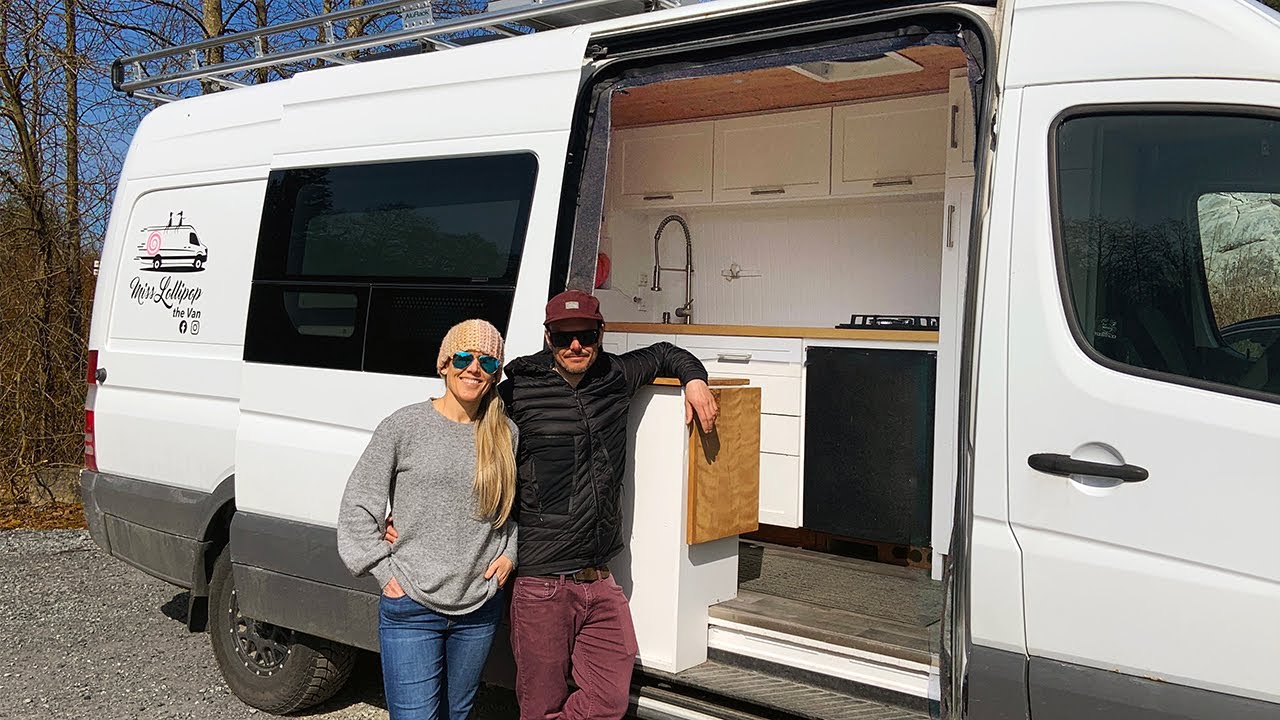 VAN TOUR | DIY Sprinter Van Conversion With EPIC Office Set Up For 4 ...