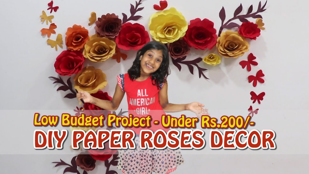 Rose Flower Making with Paper, Step-by-Step Paper Flowers Decor ...