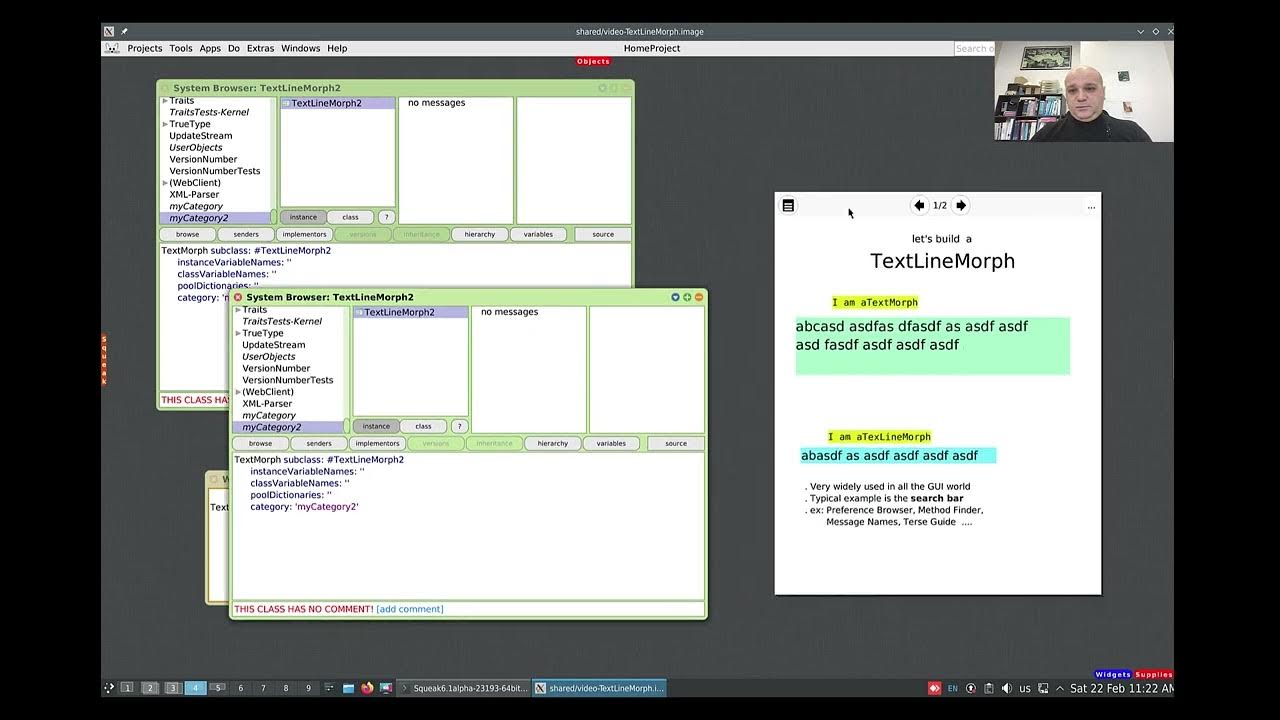 182. Make a TextLineMorph in Squeak Smalltalk - YouTube