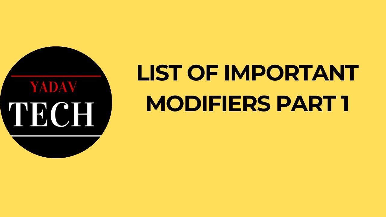 List of important modifier part 1 - YouTube