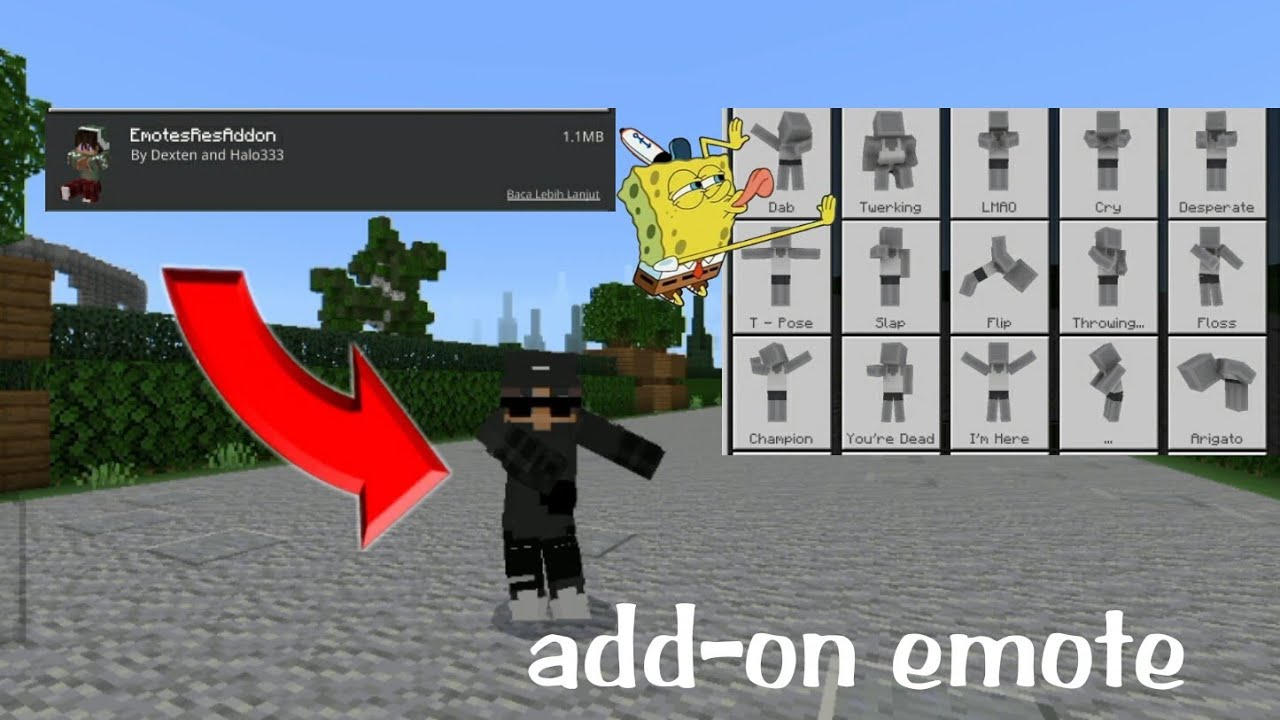 addon emote mcpe 1.21+ cocok banget buat kalian yang gabut atau Mabar sama temen!!!! - YouTube