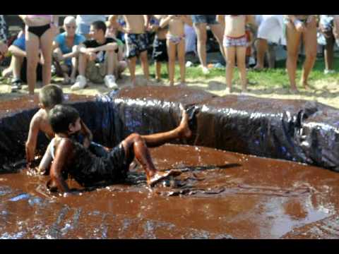 Wrestling in Pudding at Smokey Hollow campgrounnd! - YouTube