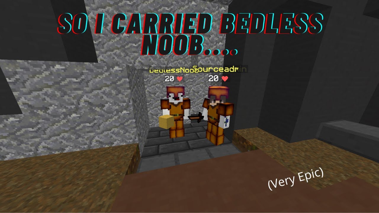 Carrying Bedless Noob In Bedwars - YouTube