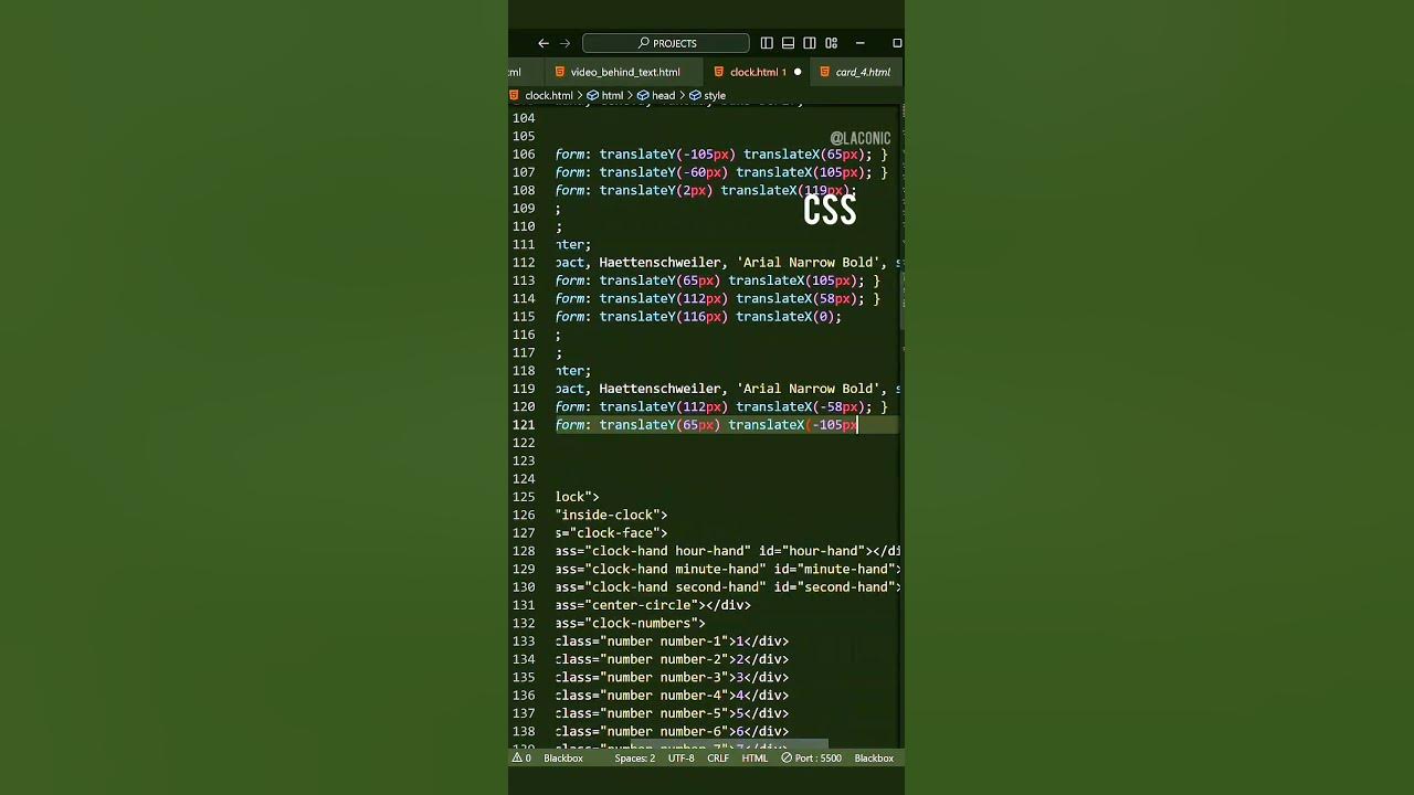 Clock Javascript Tutorial Html Css And Javascript Javascript Css Laconic Youtube