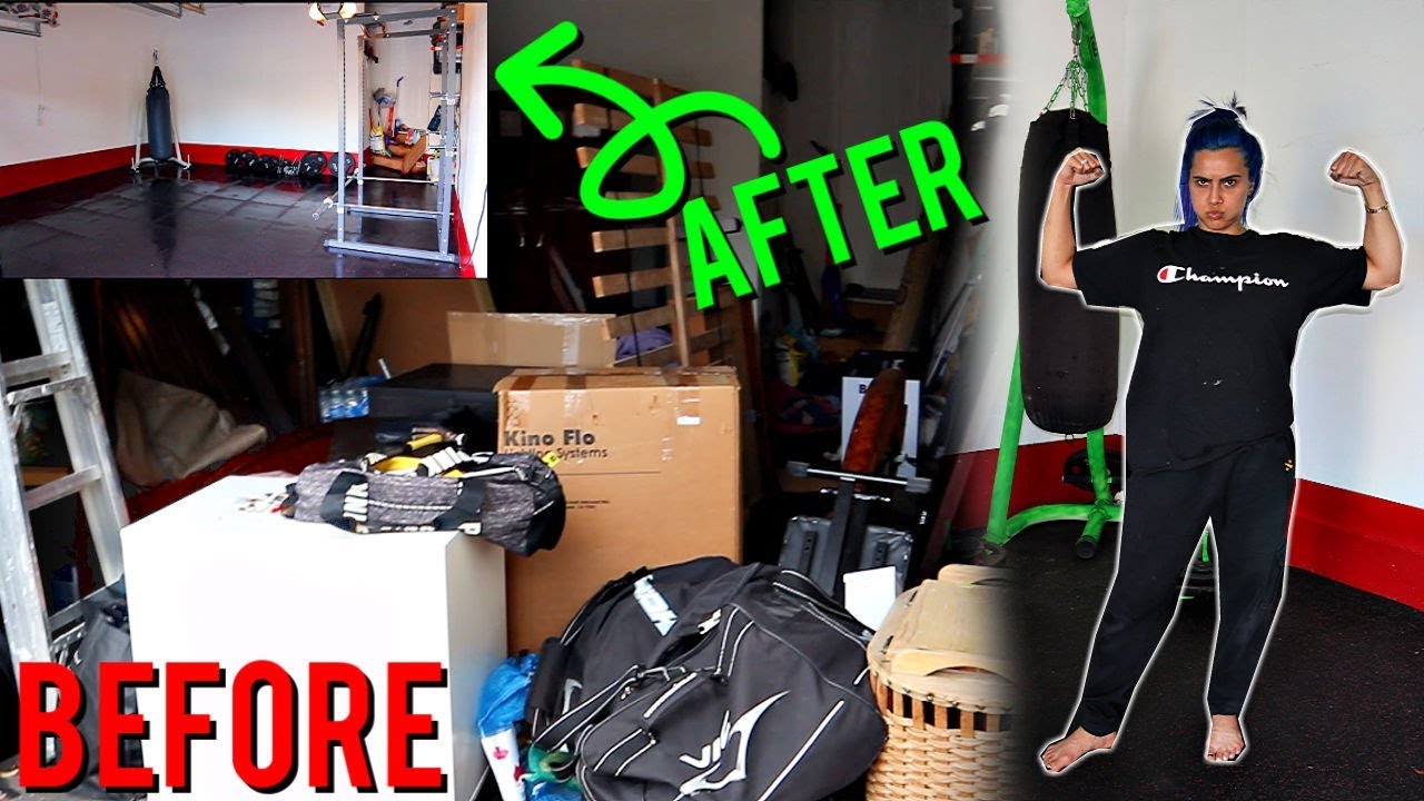 WATCH ME TURN MY MESSY GARAGE INTO A GYM - YouTube