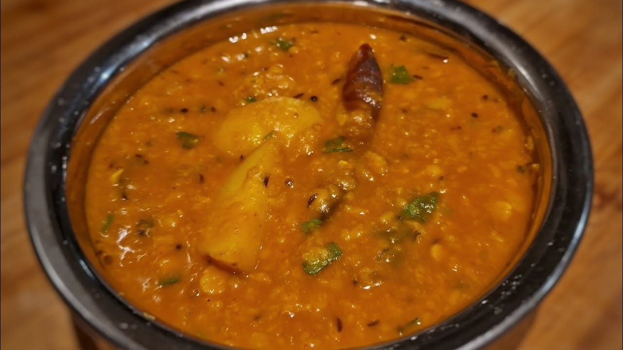 Yellow Split Pea & Potato Dal Recipe BIG BATCH COOKING - YouTube