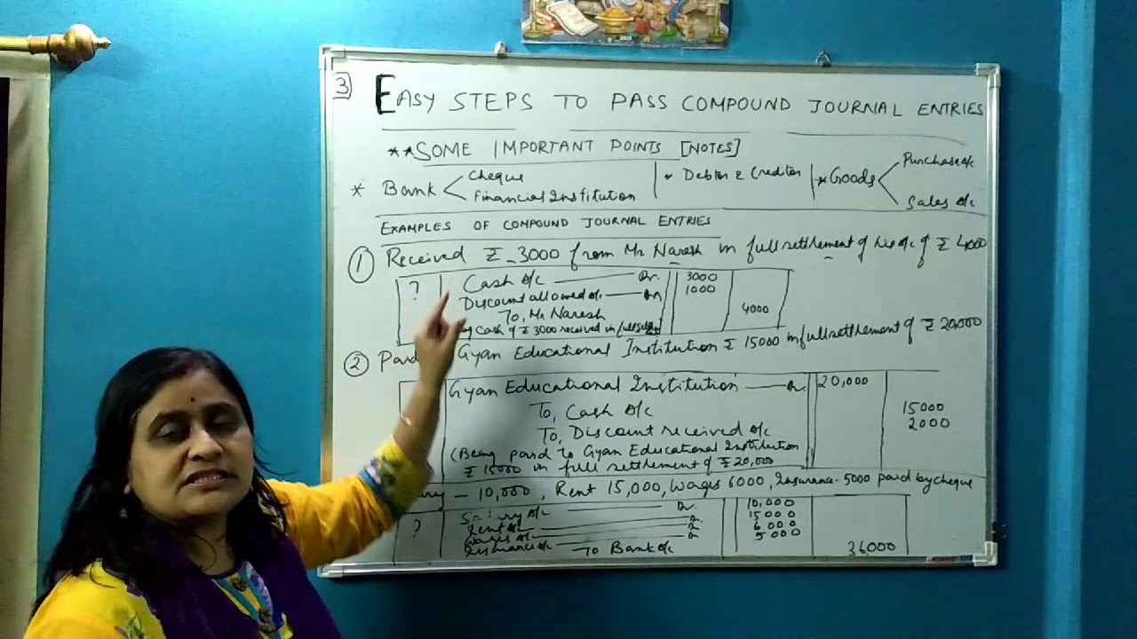 Easy steps to pass compound journal entries - YouTube