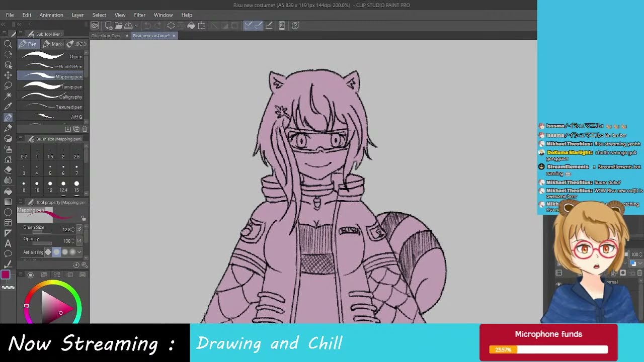 [Drawing] am in deadline so let's just chill working, tallking and ...