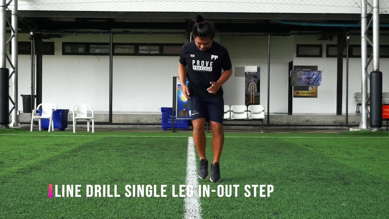 Self-Training | Line Drill : Single leg in-out step - YouTube