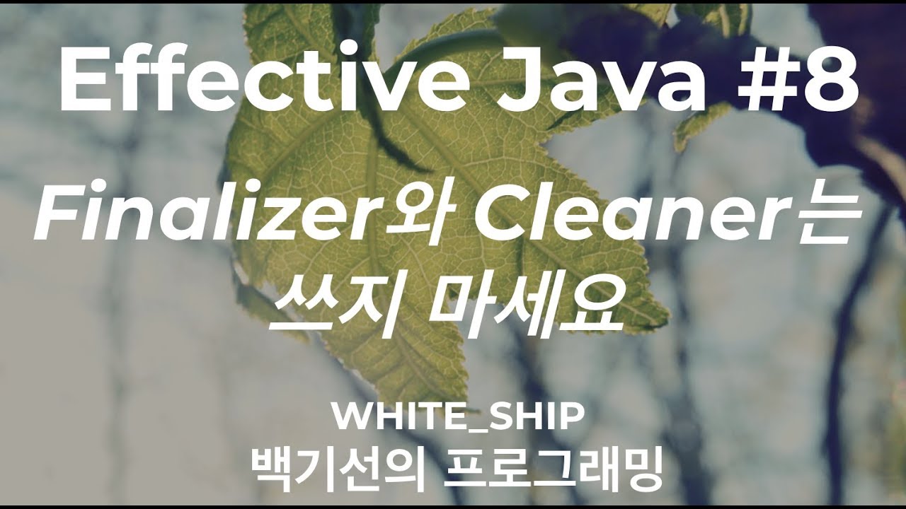 [이팩티브 자바] #8 Finalizer와 Cleaner 쓰지 마세요 - YouTube