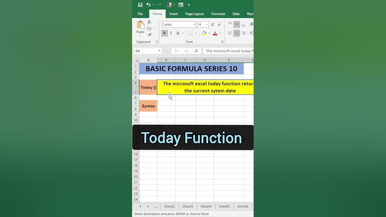 MS Excel - Today Function | How to use the Today Function in Microsoft Excel | Basic Formula ...