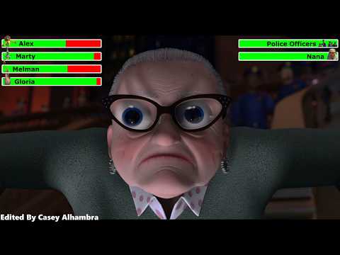 Madagascar (2005) Rescuing Marty Scene with healthbars