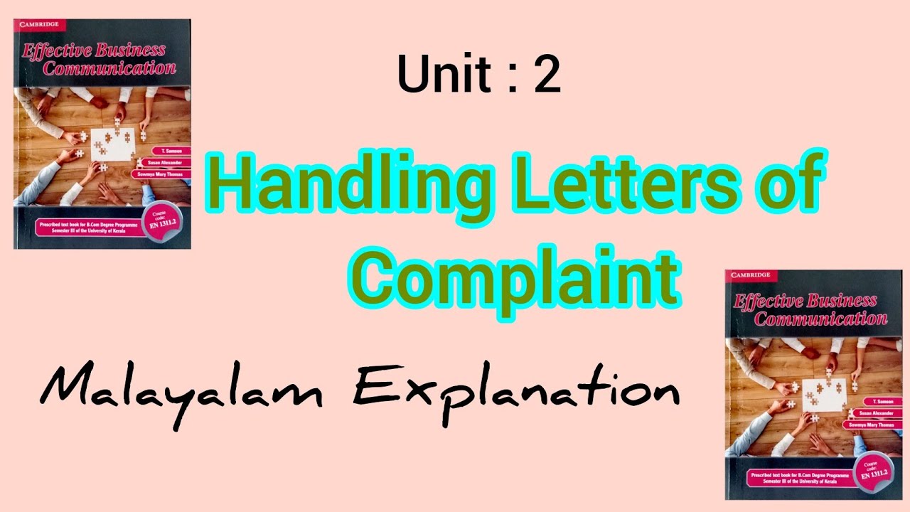 Effective Business Communication unit 2/Handling letters of complaint ...