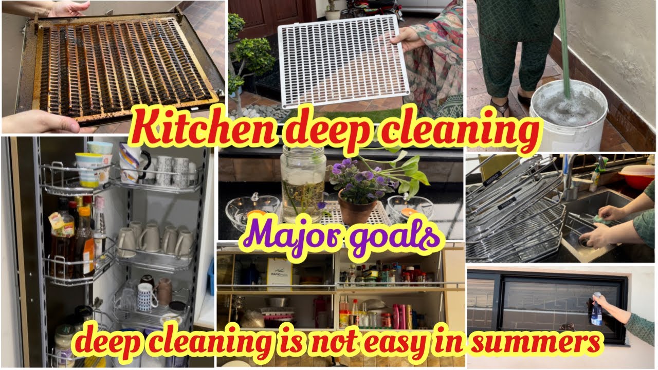 Kitchen deep cleaning|kitchen cleaning & organisation tipsI cleaned kitchen hood's grills|tarab ...
