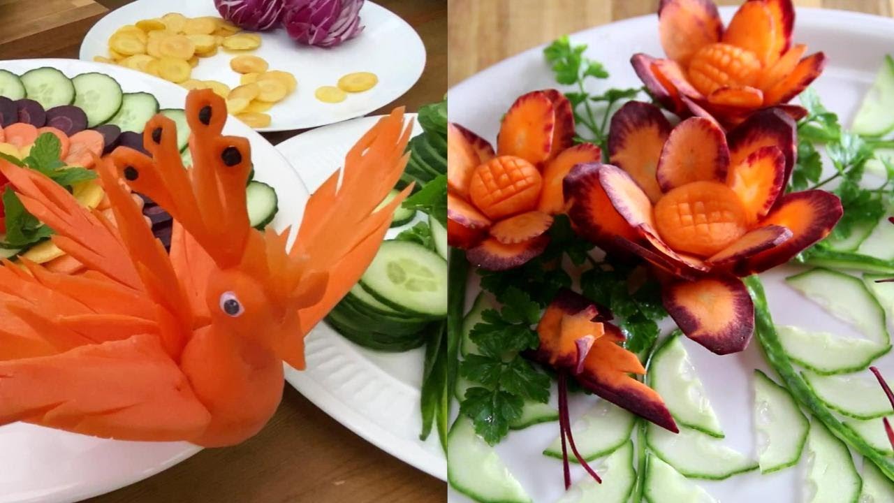 Super Salad Decoration Ideas - Fruit & Vegetable Carving Garnish - YouTube