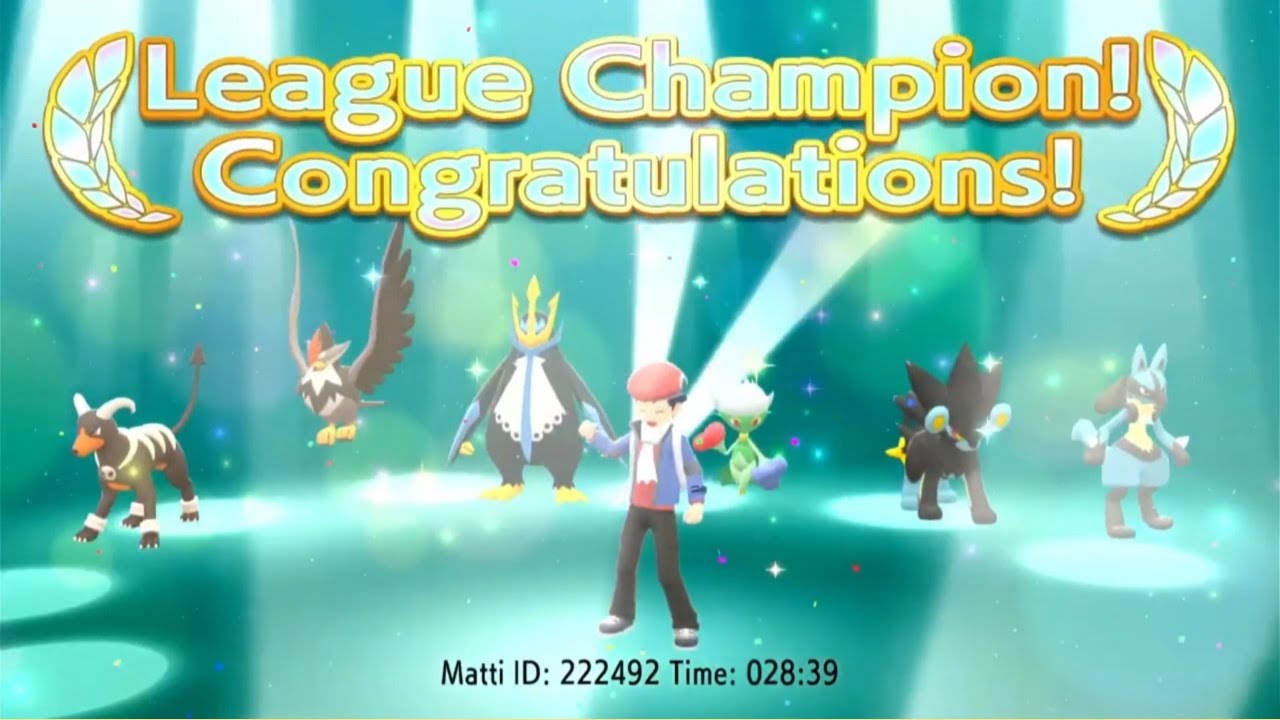 Defeated Cynthia and crowned League’s Champion 👑 - Pokémon Brilliant ...