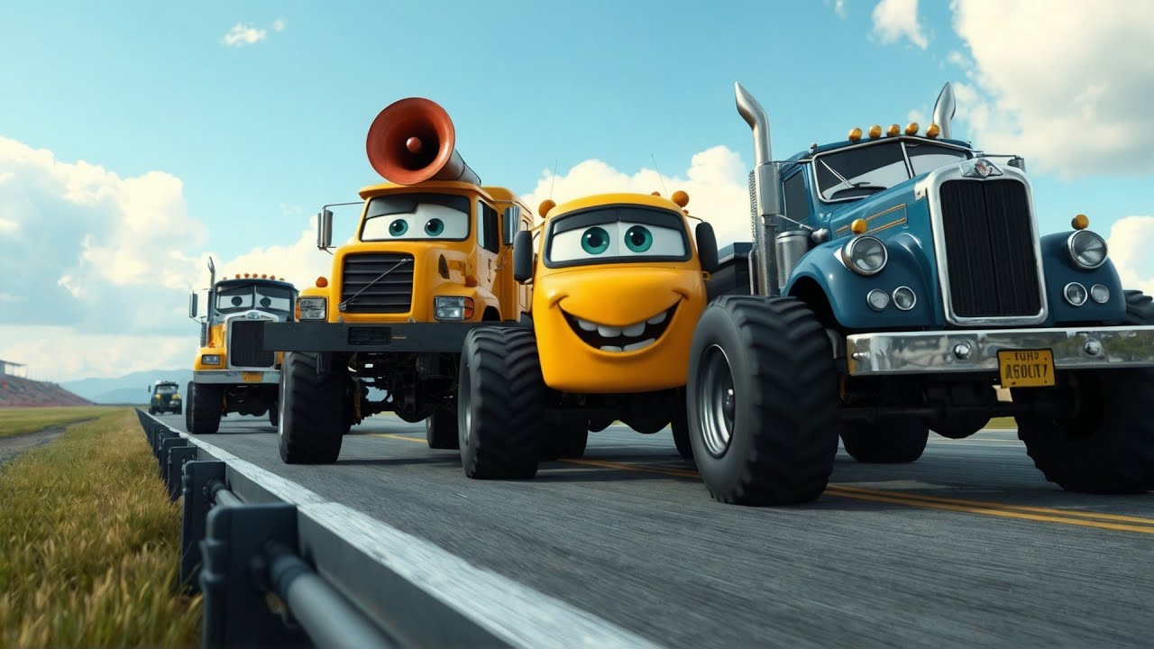 Six Little Trucks Know Fast and Slow + More Nursery Rhymes & Kids Songs ...