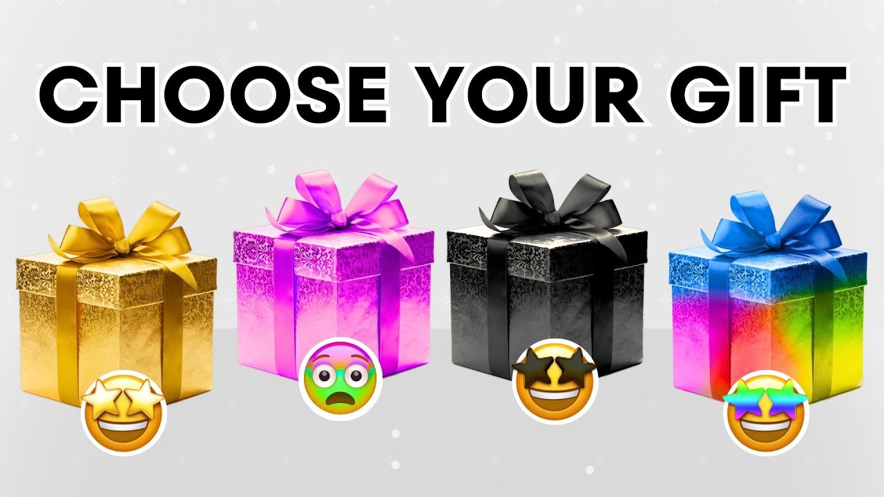 Choose Your Gift! 🎁 4 Gift Box Challenge 💛💗🌈🖤 | 3 Good and 1 Bad Gift ...