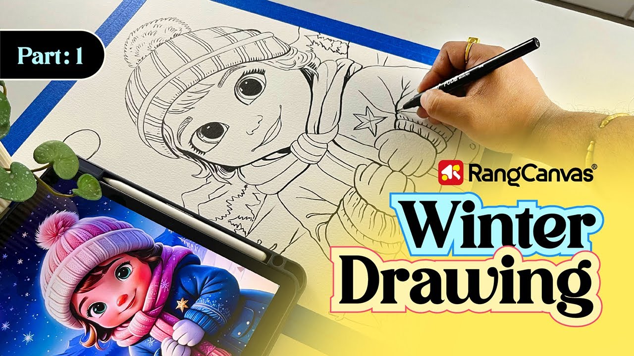 Winter drawing | How to draw winter season drawing | Winter drawing ...