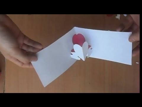 How to make A Heart Pop Up Card, Valentine Pop-up Card Tutorial - YouTube
