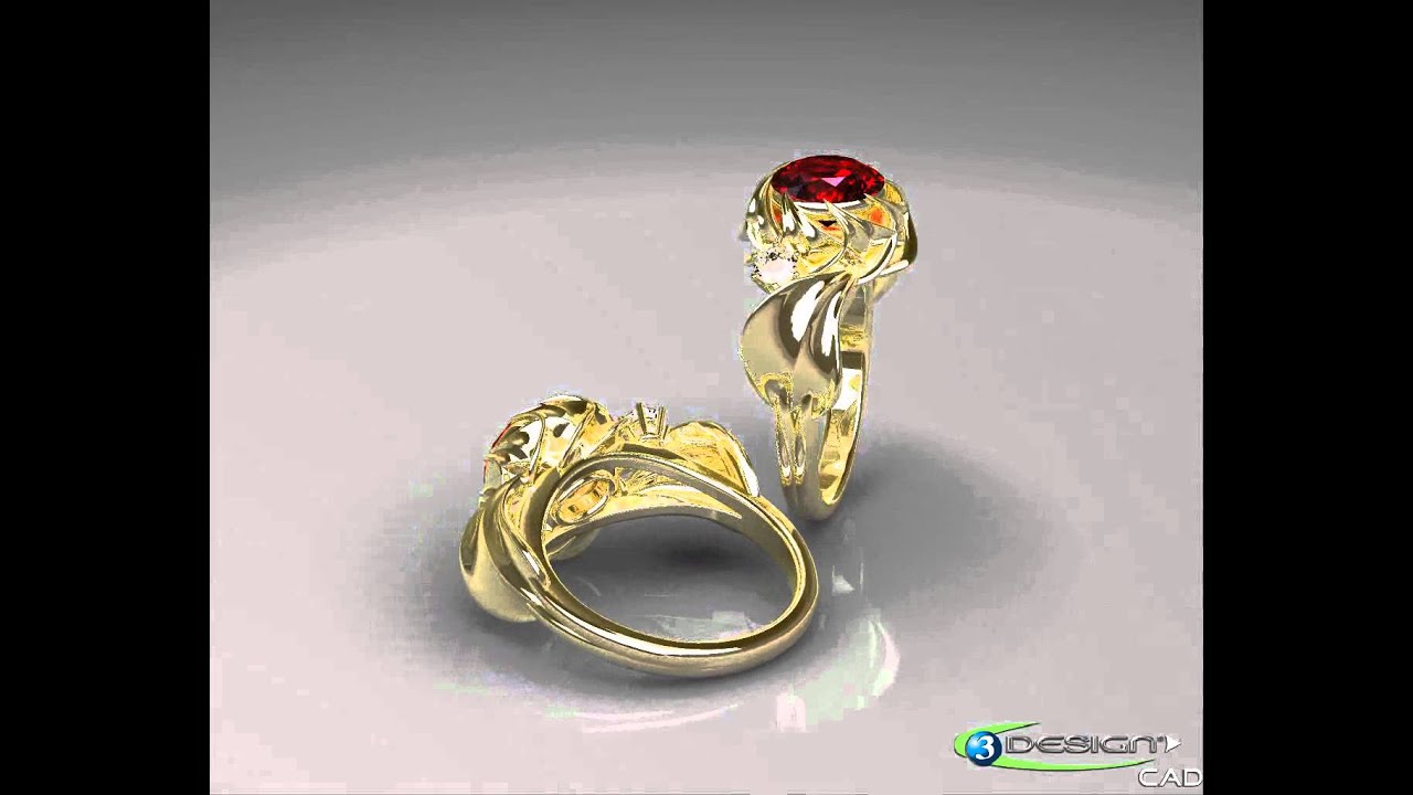 Flower Ring Rendering - 3DESIGN Jewelry CAD 7 - YouTube