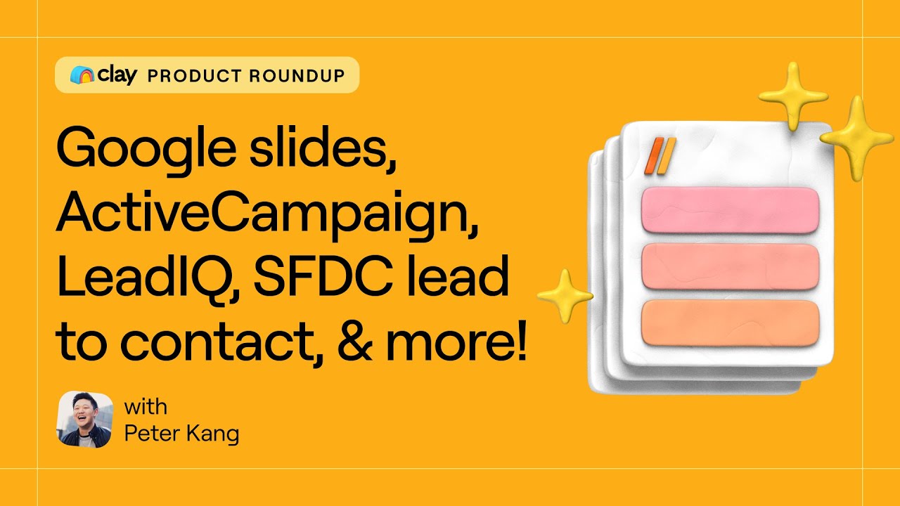 Google slides, ActiveCampaign, LeadIQ, SFDC lead to contact & more ...