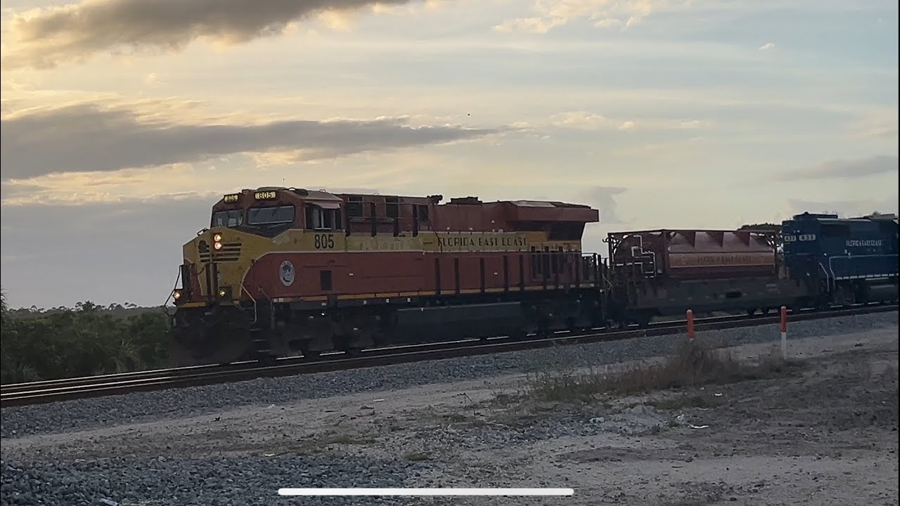 FEC TRAIN 105 @ Walton Rd Crossing @ 7:02pm 3/25/24 - YouTube