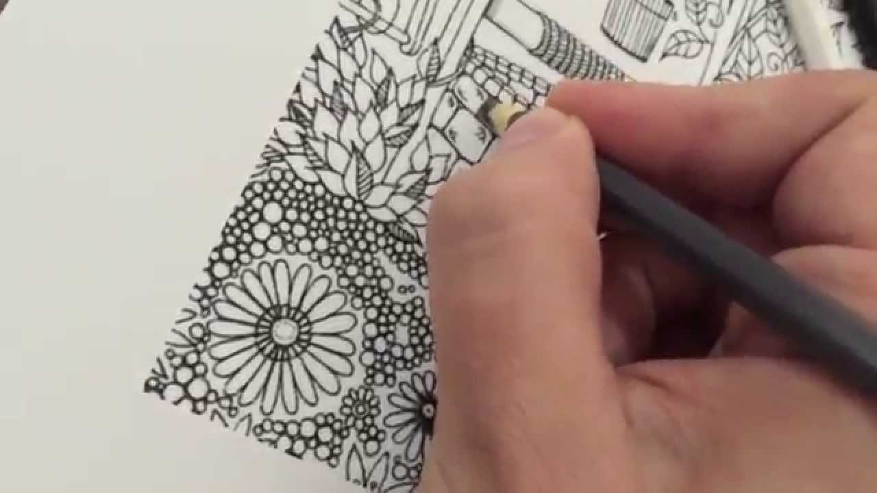 Pintando as pedras do poço. Jardim Secreto - YouTube