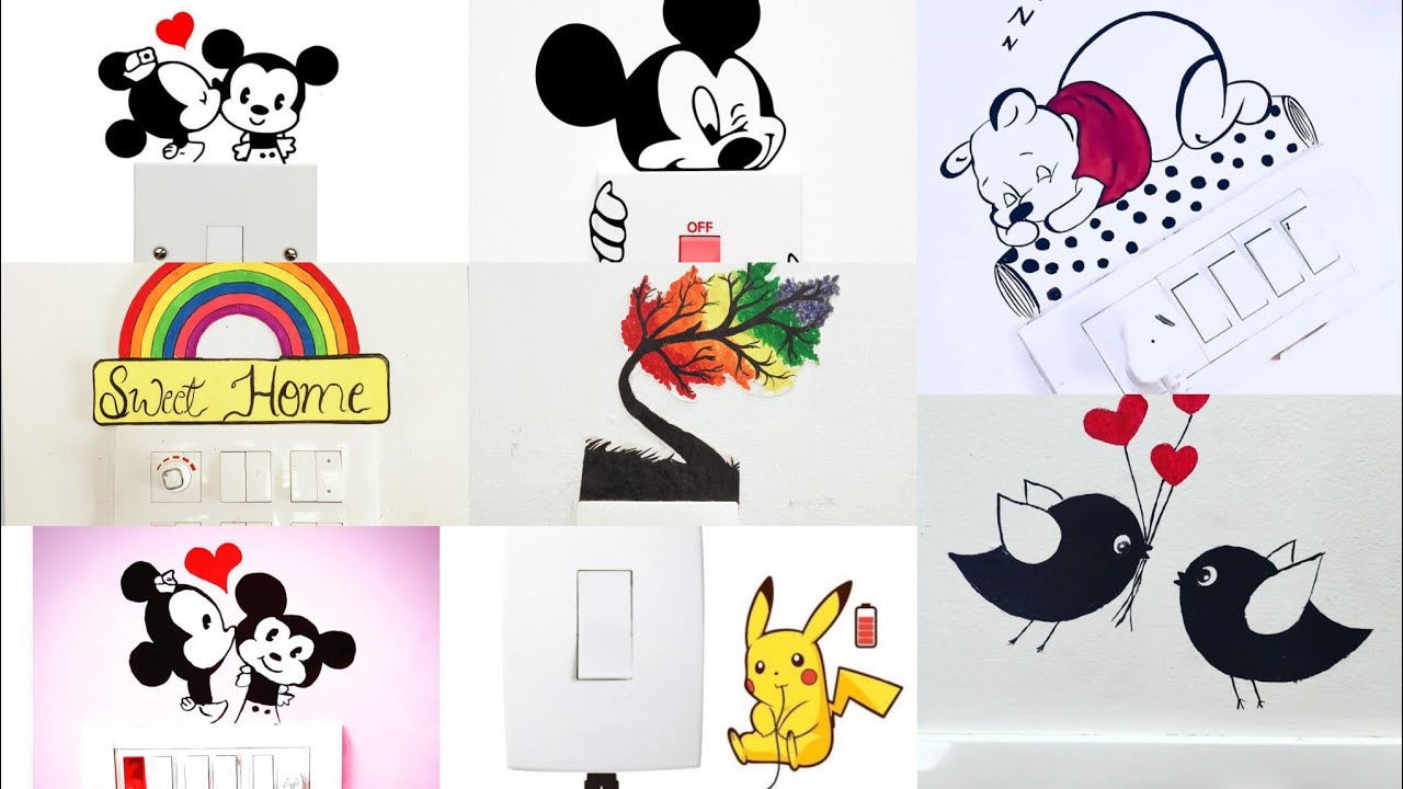 beautiful switchboard craft ideas| simple switchboard paintings | Home ...