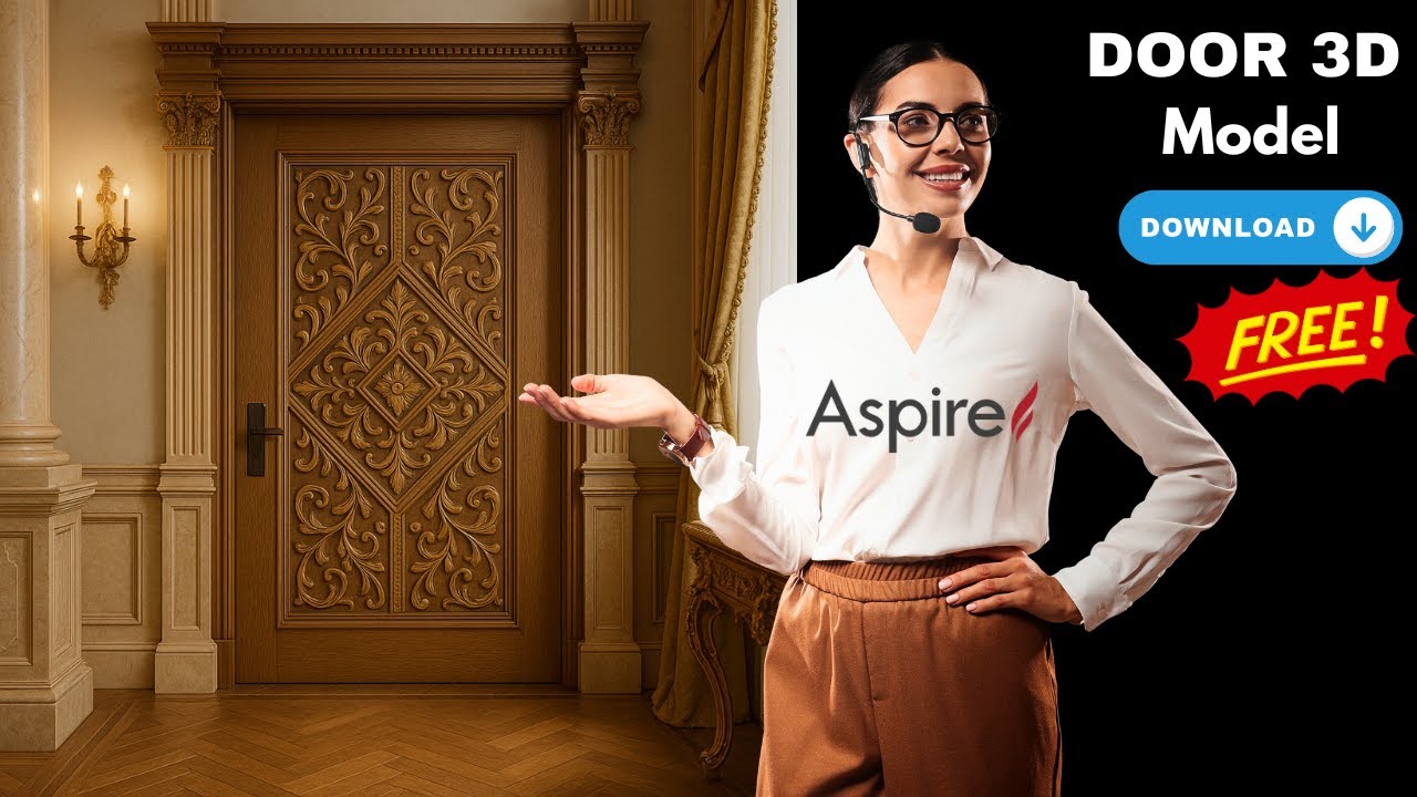 FREE CNC 3D MODEL for Aspire – Perfect for Doors, Home Decor, Offices ...