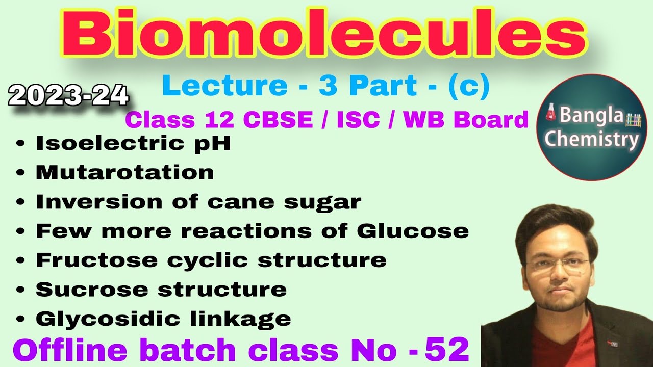 Biomolecules Class 12 -(c)- isoelectric pH, mutarotation, inversion of ...