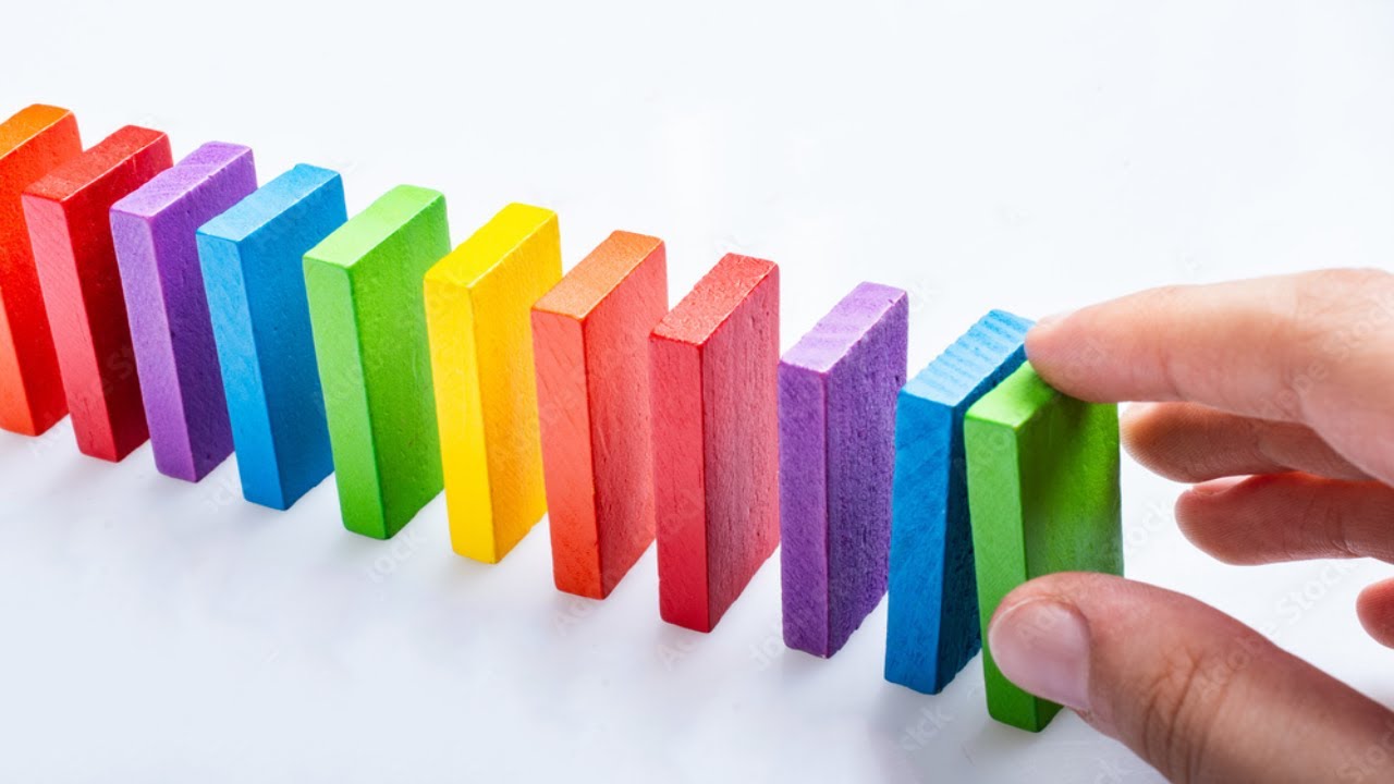 COLORFUL RAINBOW DOMINOES | (Satisfying Domino Screenlink) - YouTube