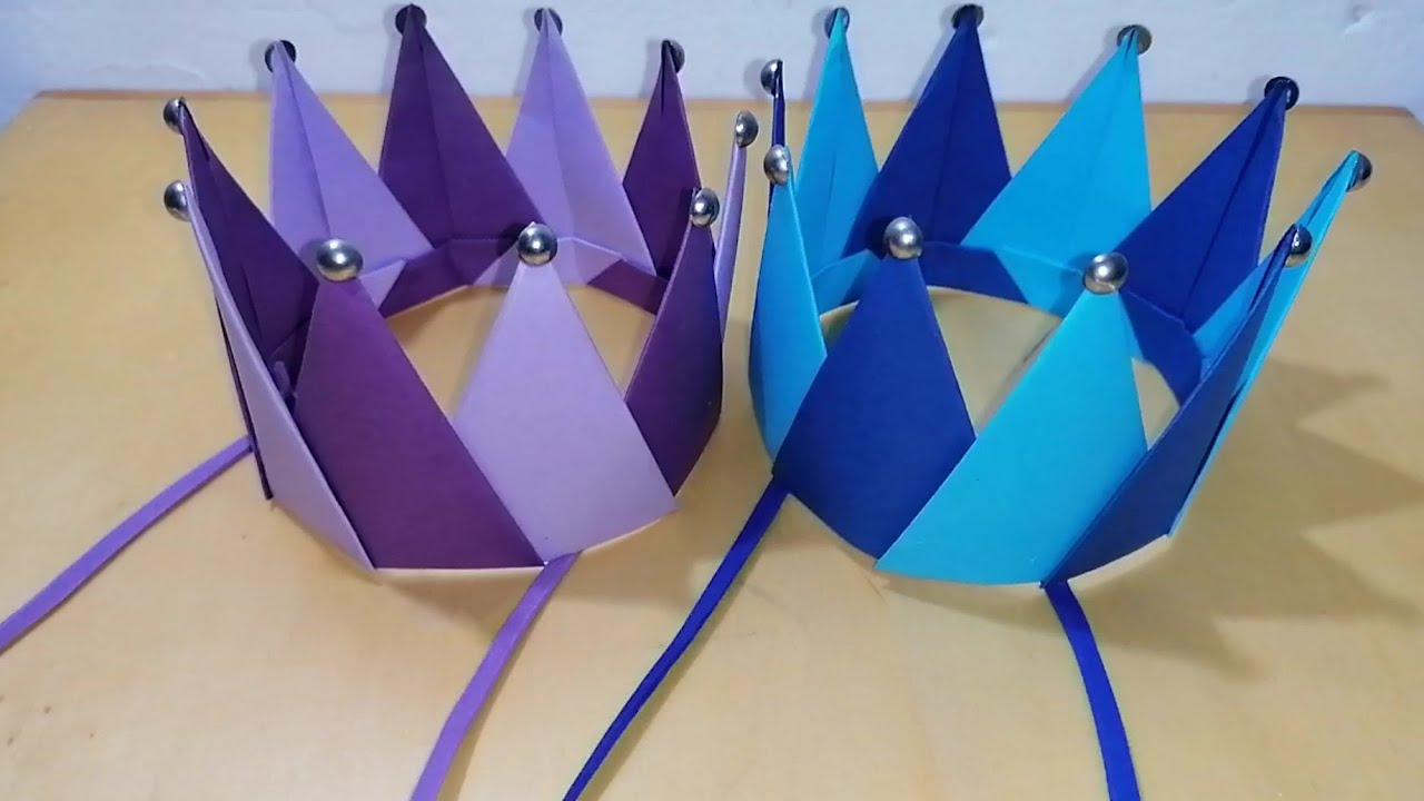 Tutorial corona di carta/ How to Mike a paper crown / esay paper/ اعمال ...