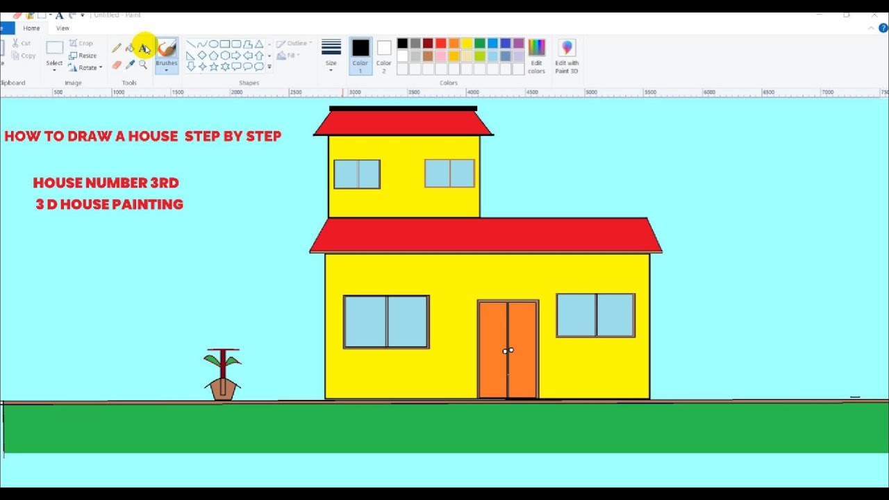 HOW TO DRAW A HOUSE STEP BY STEP 3RD HOUSE EASY DRAWING HOUSE# ...